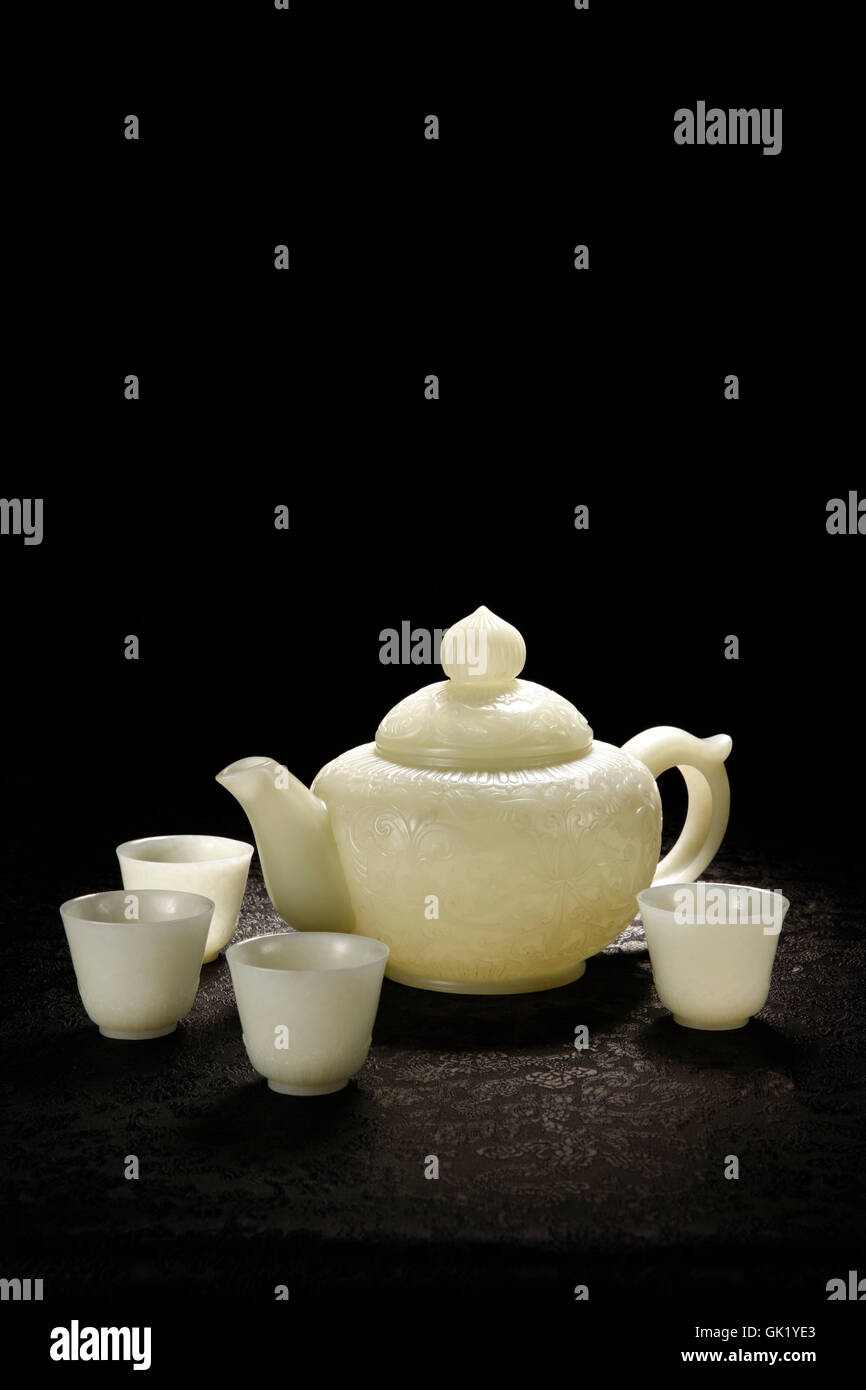 White tea set Stock Photo - Alamy