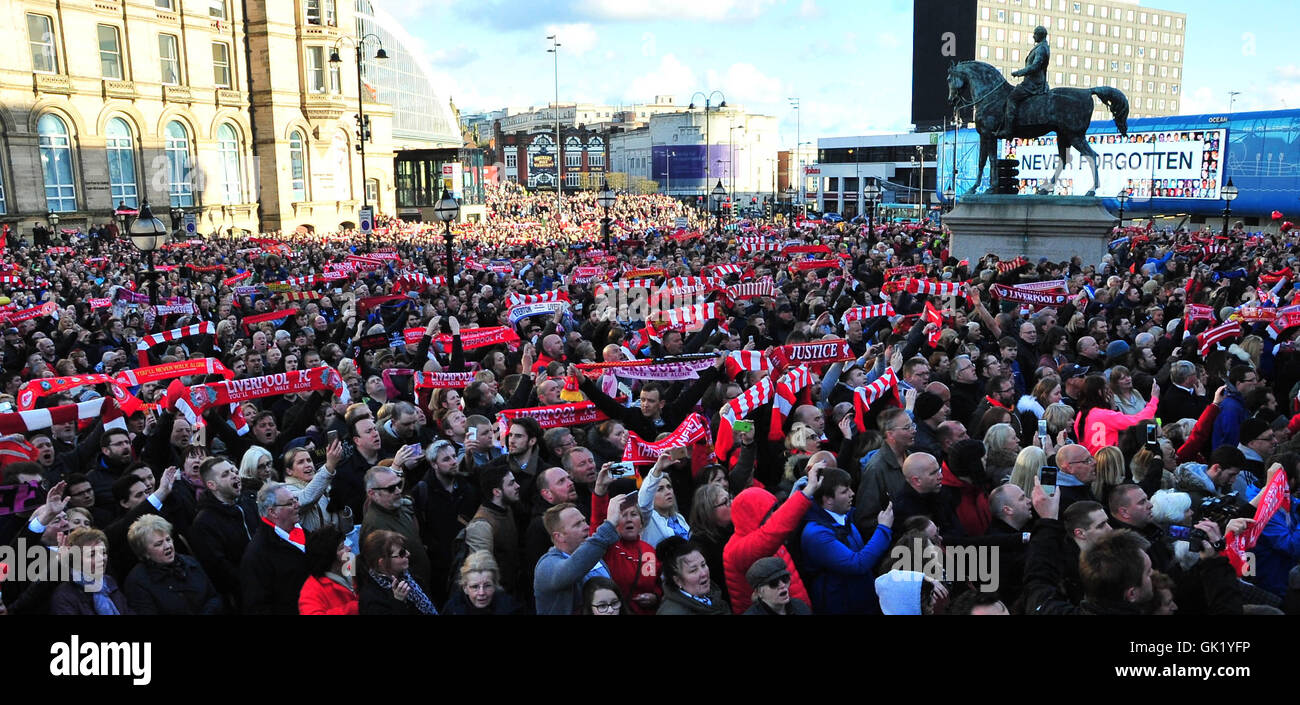 a vigil is held at St Georges hall,Liverpool. in memory of the 96who ...