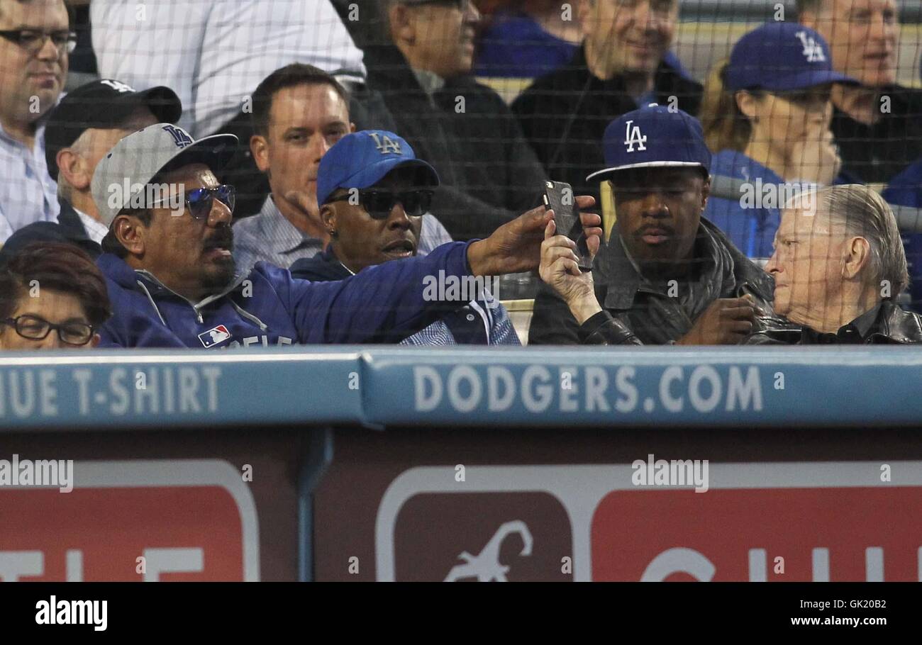 Celebrities attend the Los Angeles Dodgers game Featuring: George Lopez ...