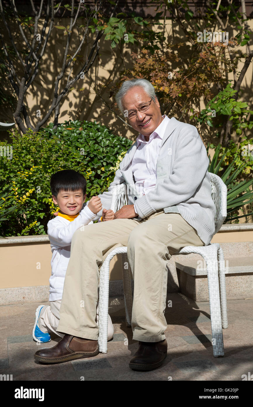 Great-grandfather in the garden Stock Photo - Alamy