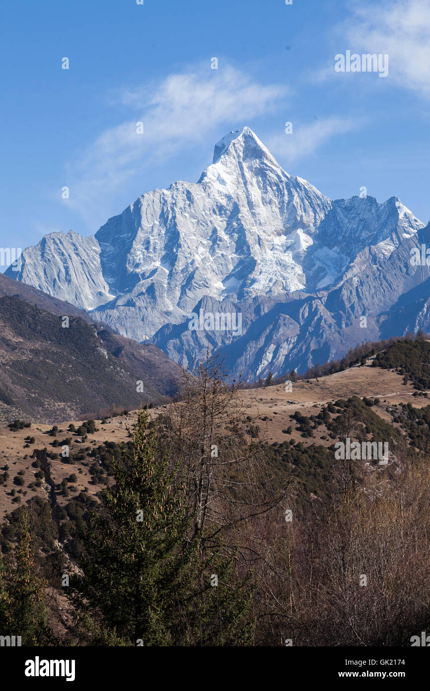 In Balang overlooking Siguniangshan Stock Photo - Alamy
