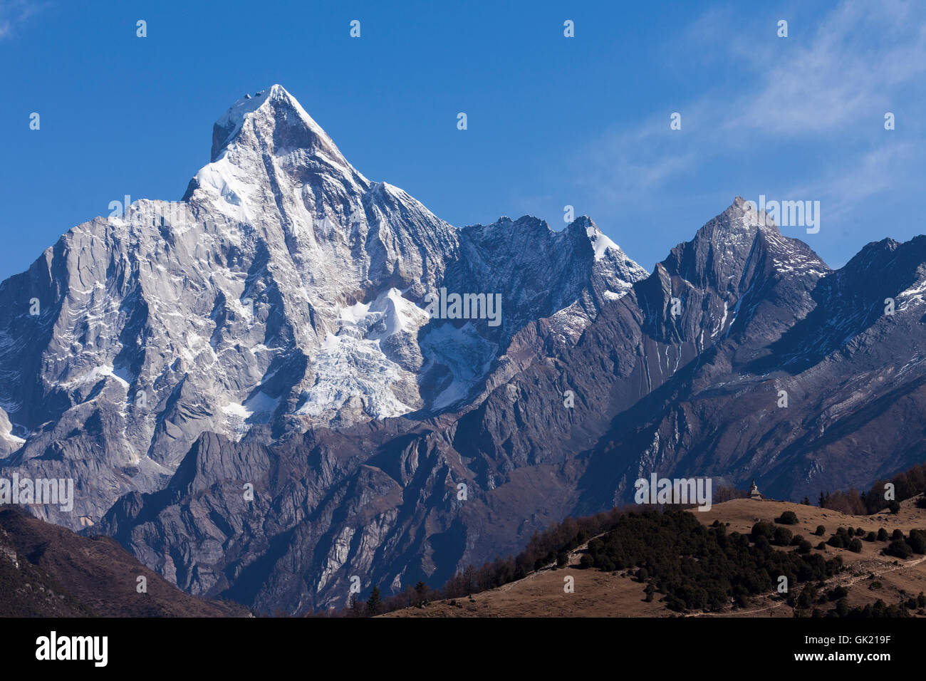 In Balang overlooking Siguniangshan Stock Photo - Alamy
