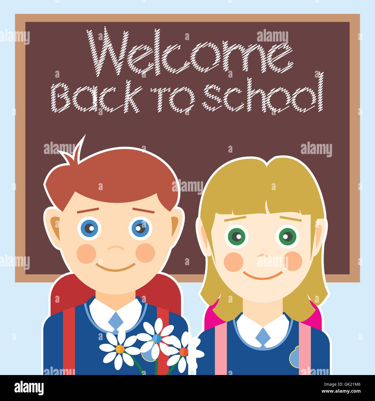 Back school cartoon kids walking hi-res stock photography and images ...