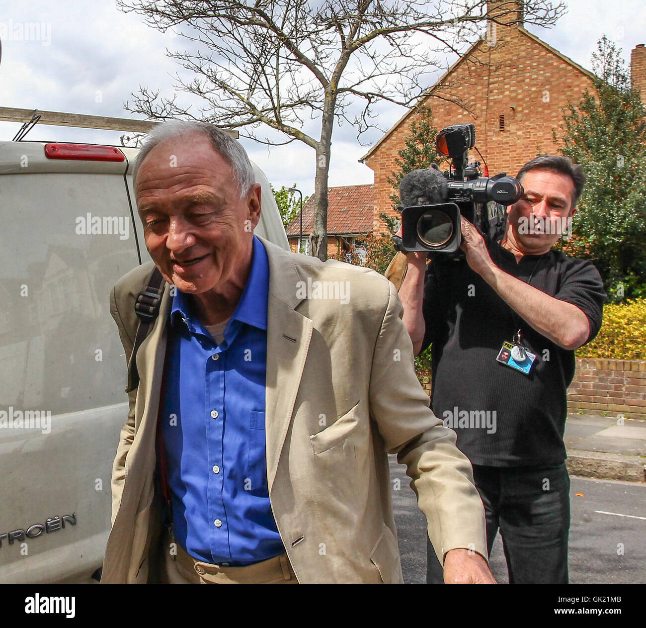 Ken Livingstone arrives home after being suspended by the Labour party ...