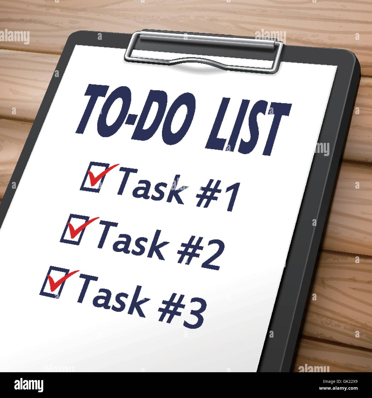 to do list clipboard 3D image with check boxes marked for task one, two ...