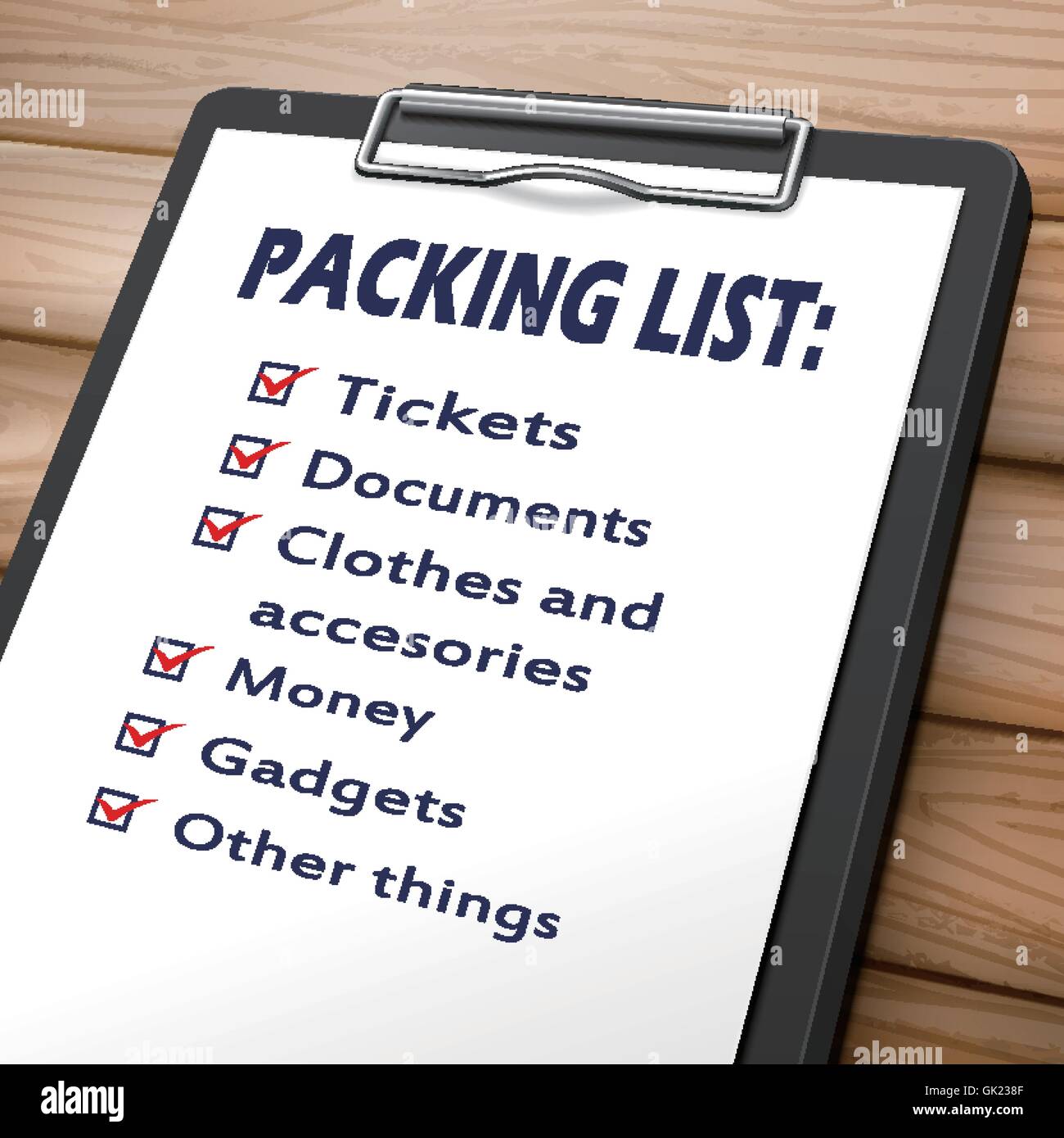 Packing list vector vectors Stock Vector Images - Alamy
