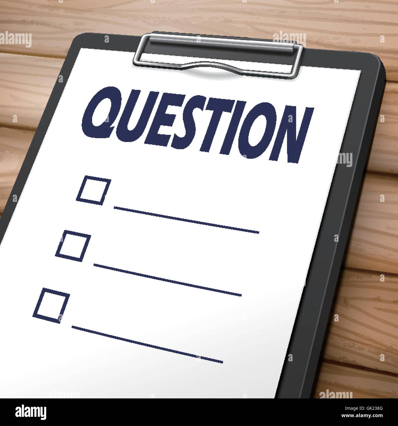 question clipboard 3D image with check boxes on it Stock Vector Image ...