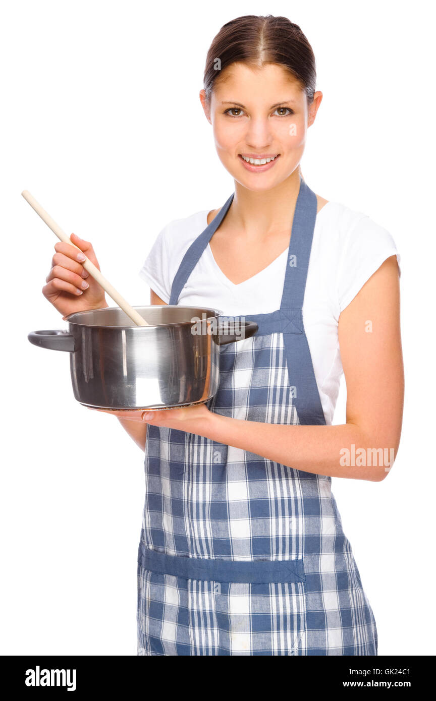 woman with cooking apron Stock Photo - Alamy