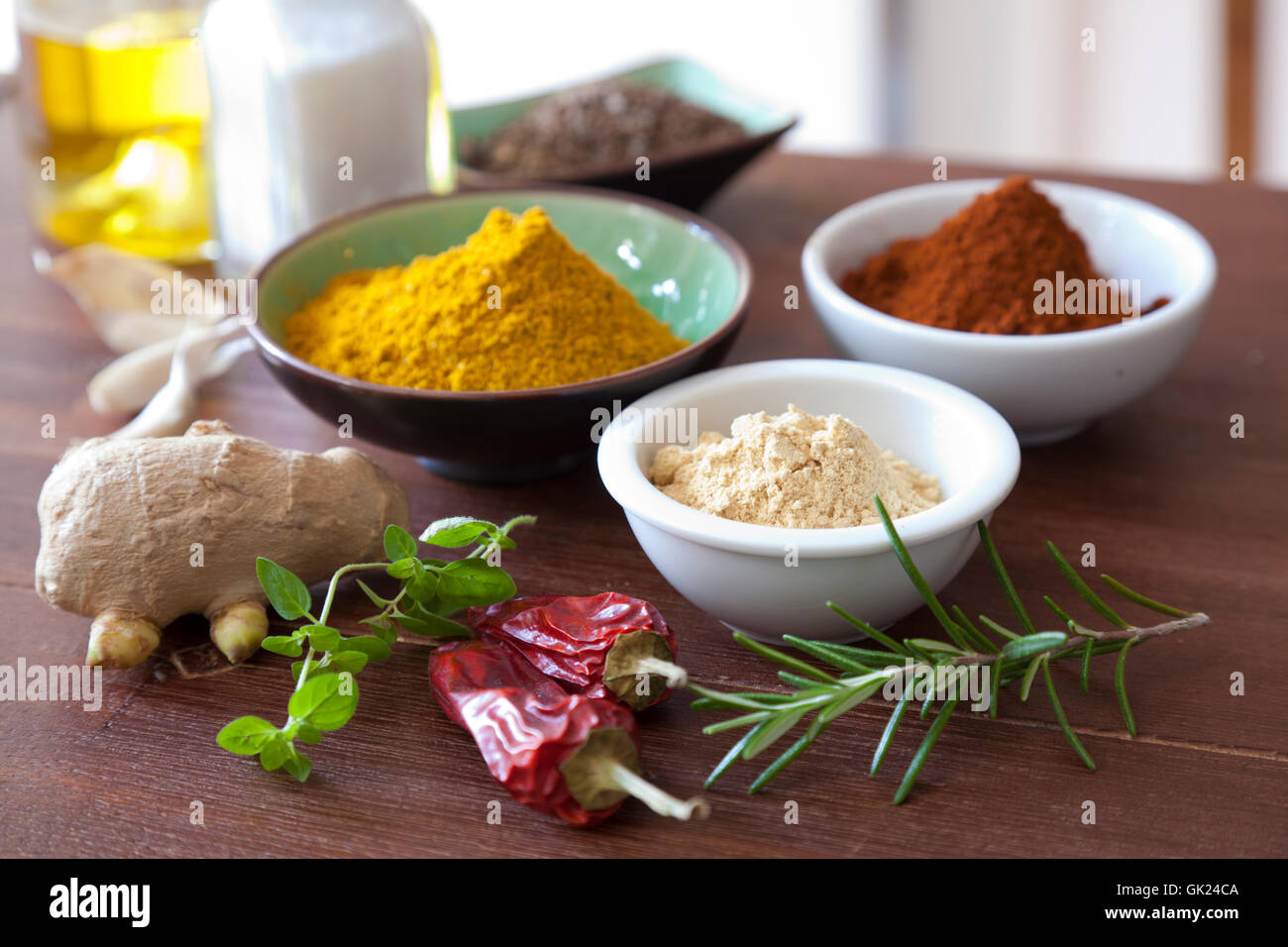 Variety of herbs and spices hi-res stock photography and images - Alamy