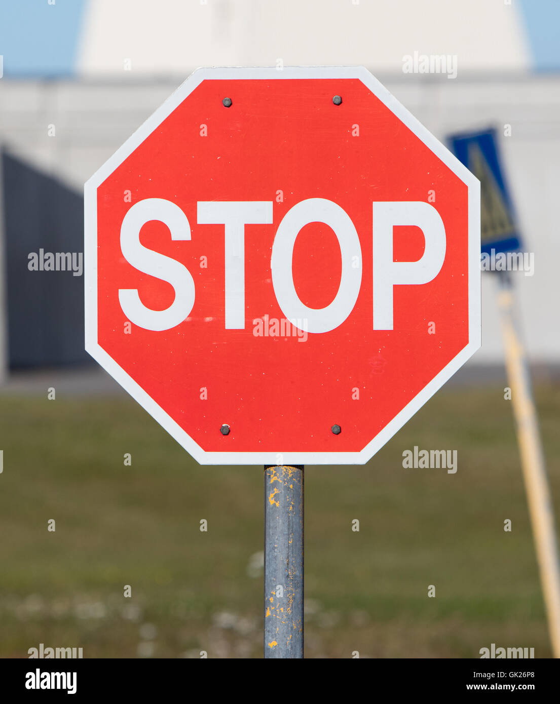 Old stop sign on an abandoned USAF air base in Iceland Stock Photo - Alamy