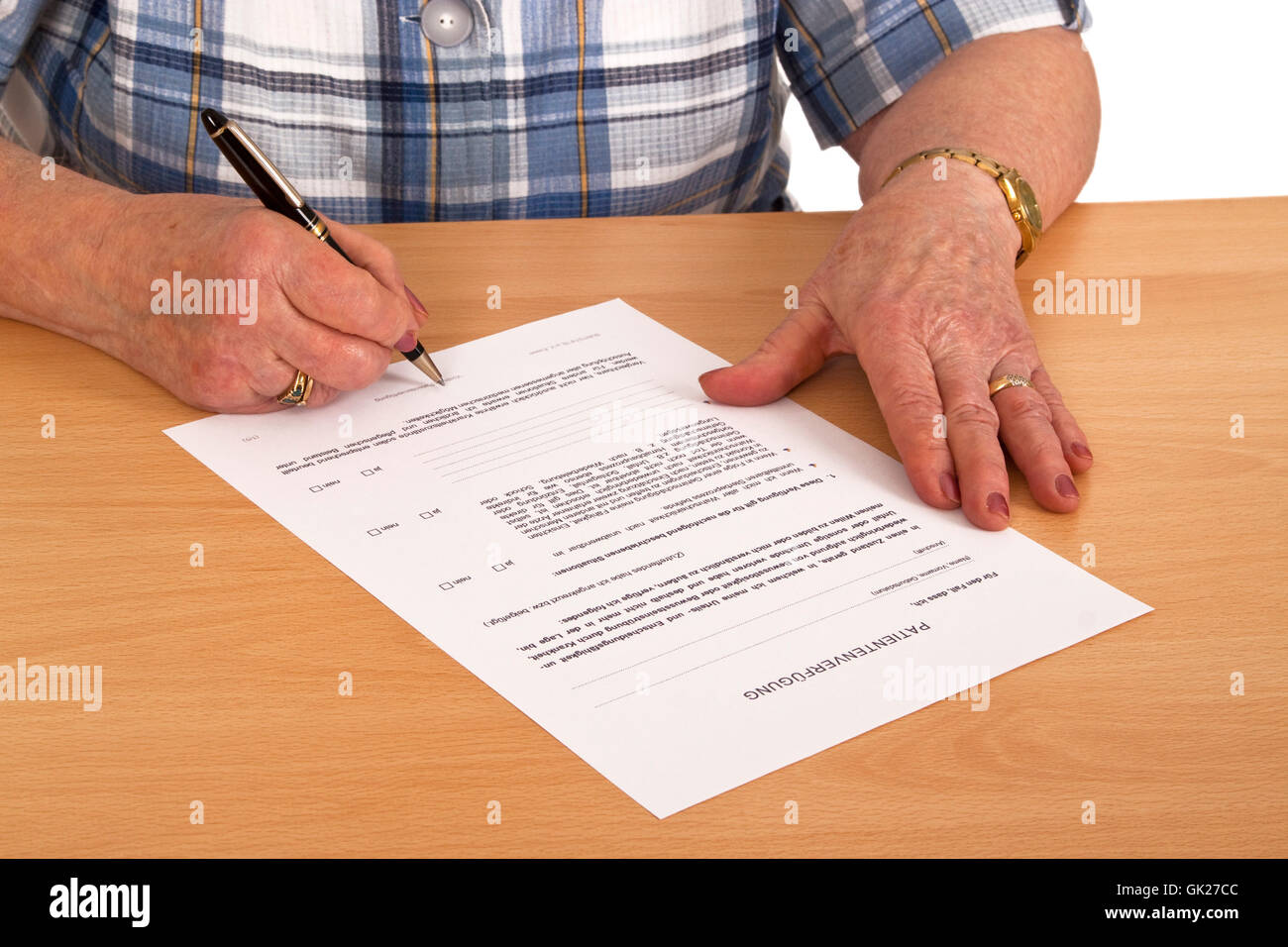 signature patient age Stock Photo - Alamy