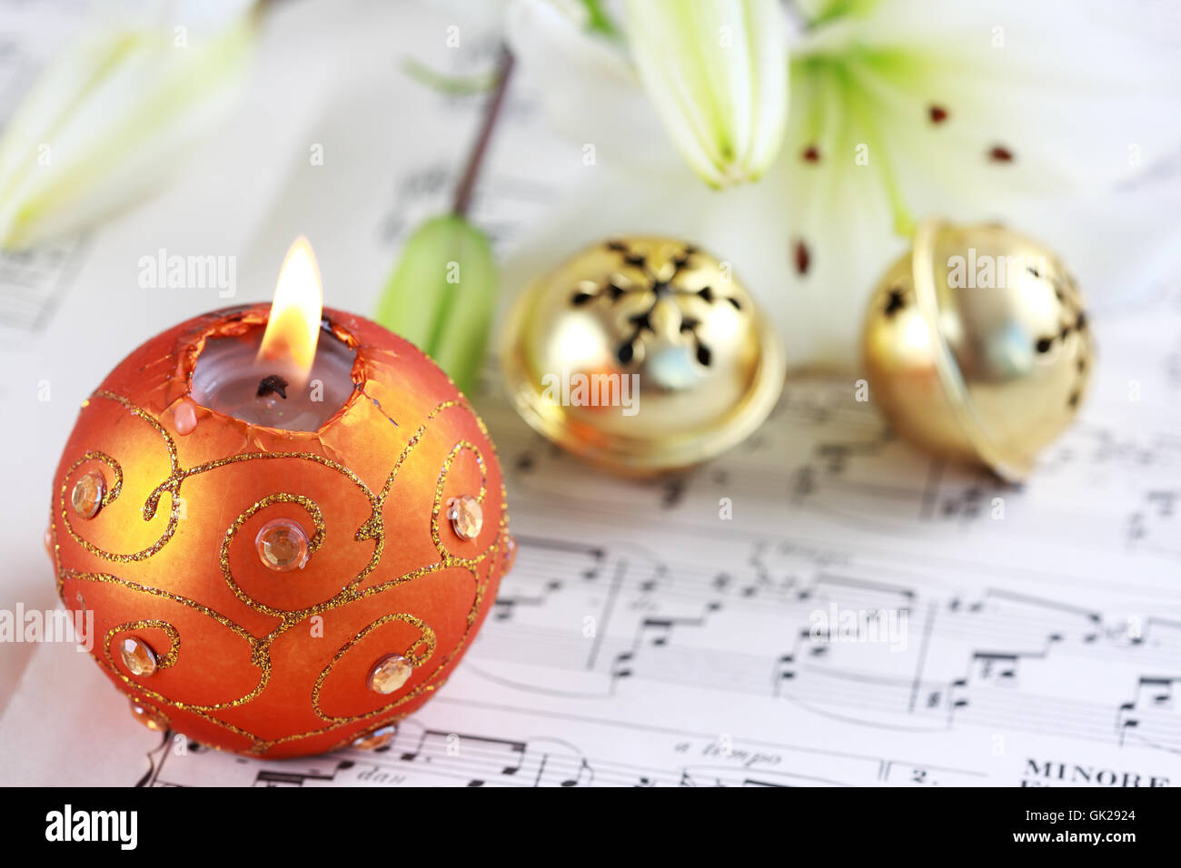 music candle bell Stock Photo - Alamy