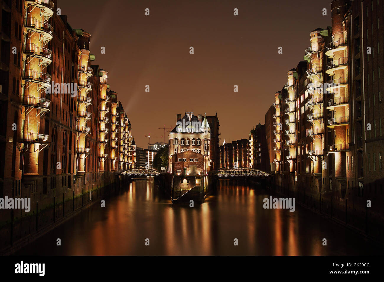 lighted hamburg memory city Stock Photo - Alamy