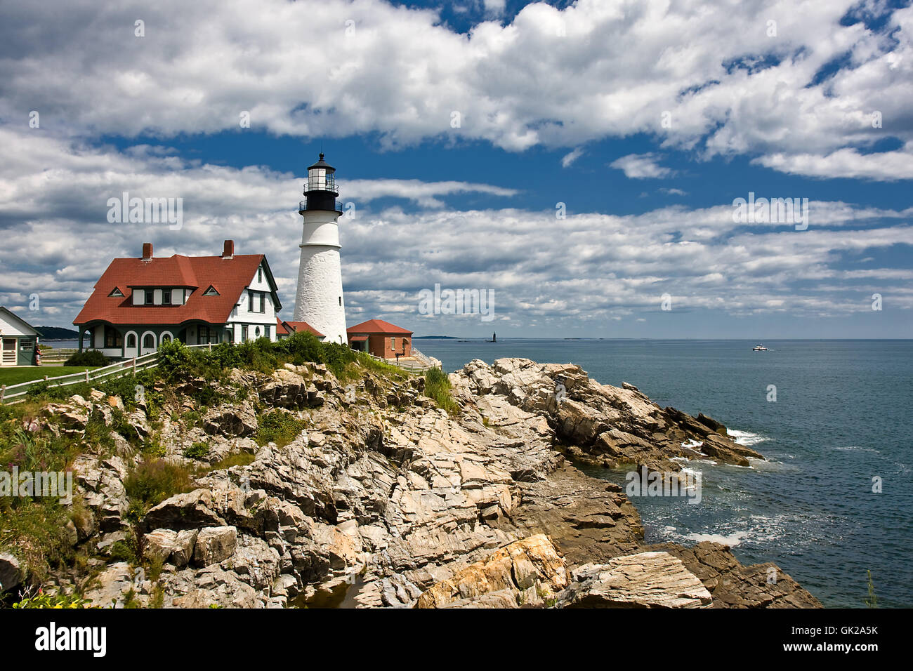Lighthouse boat usa hi-res stock photography and images - Alamy