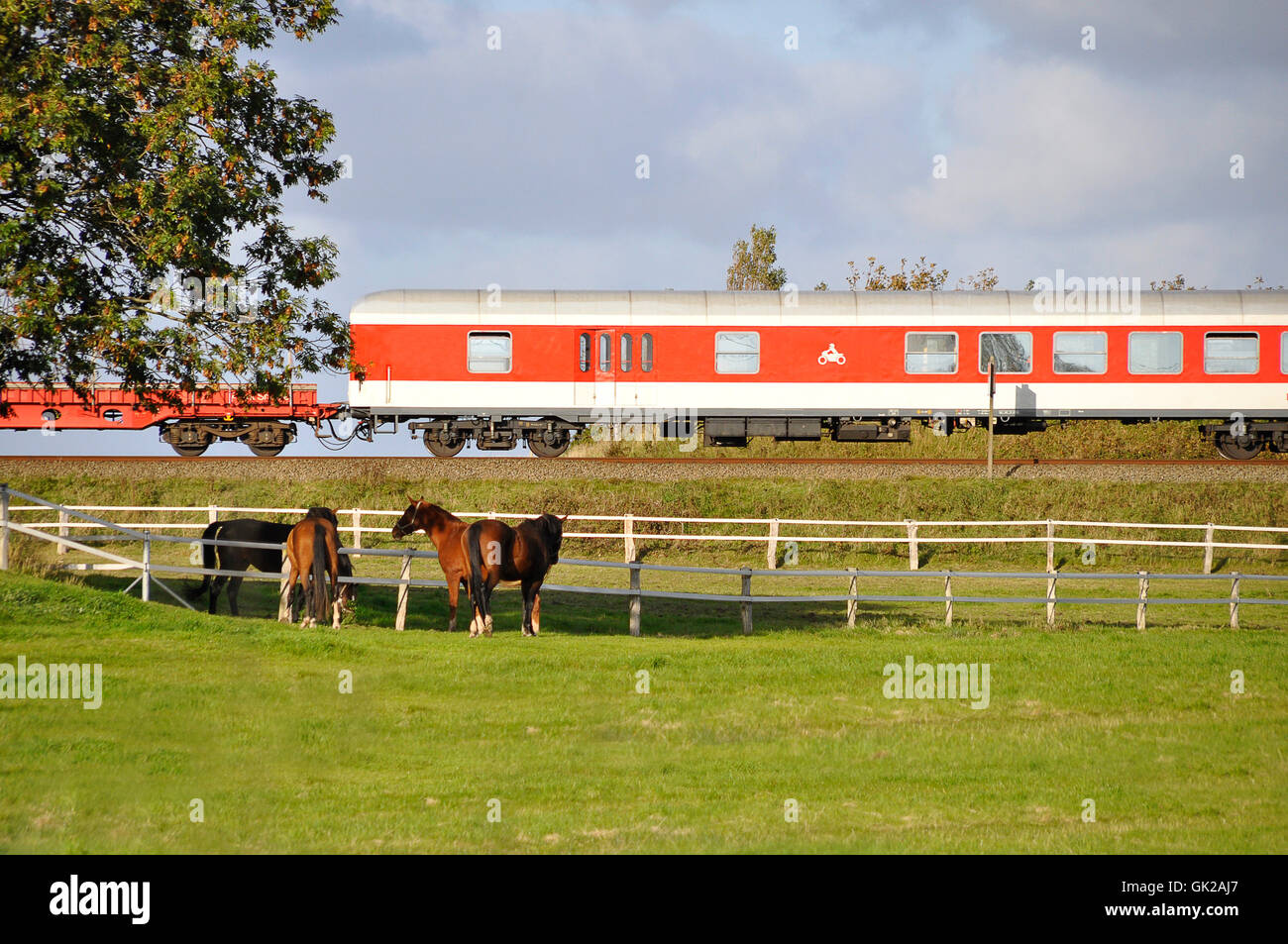 Red railway locomotive train hi-res stock photography and images - Alamy
