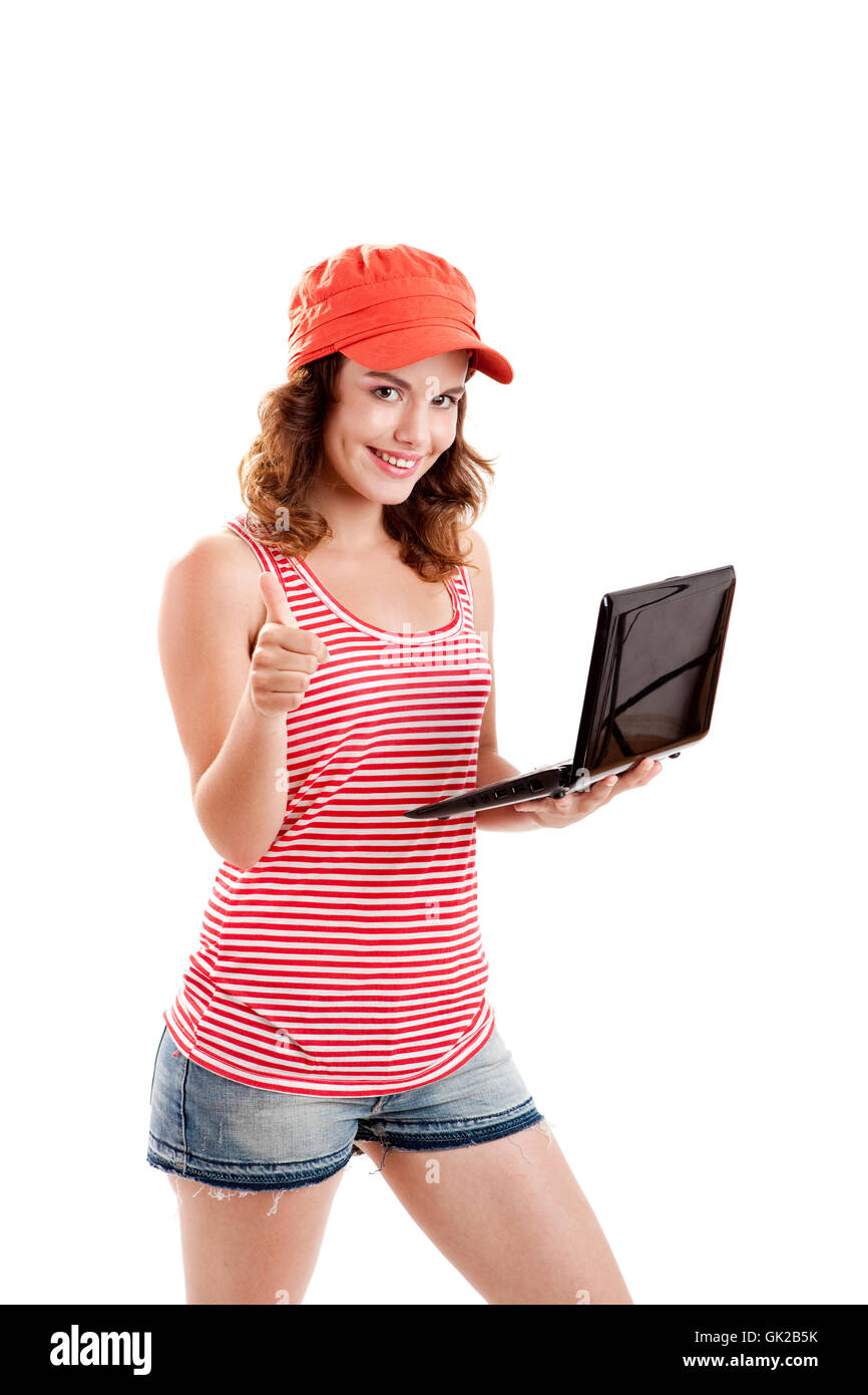 Teen teens teenager teenagers laptop Cut Out Stock Images & Pictures ...