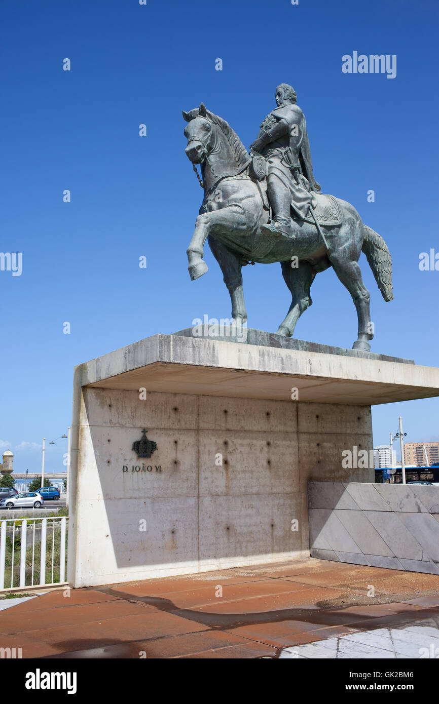 Equestrian Statue Of John VI (D. Joao VI) in Porto, Portugal Stock ...
