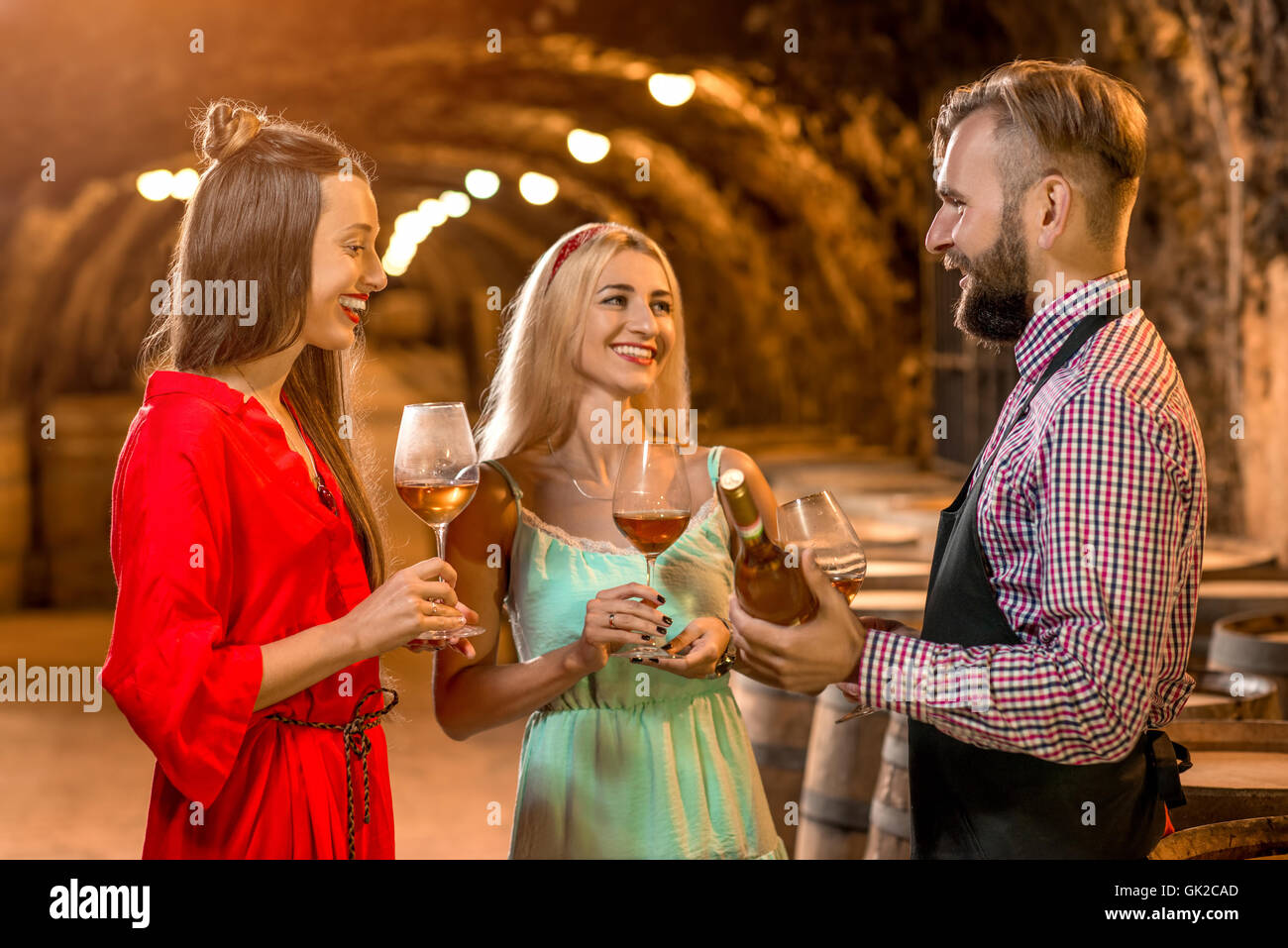 Wine degustation in the cellar Stock Photo - Alamy