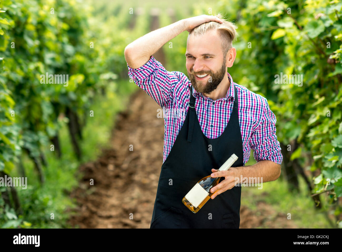 Portrait of wine maker on the vineyard Stock Photo - Alamy
