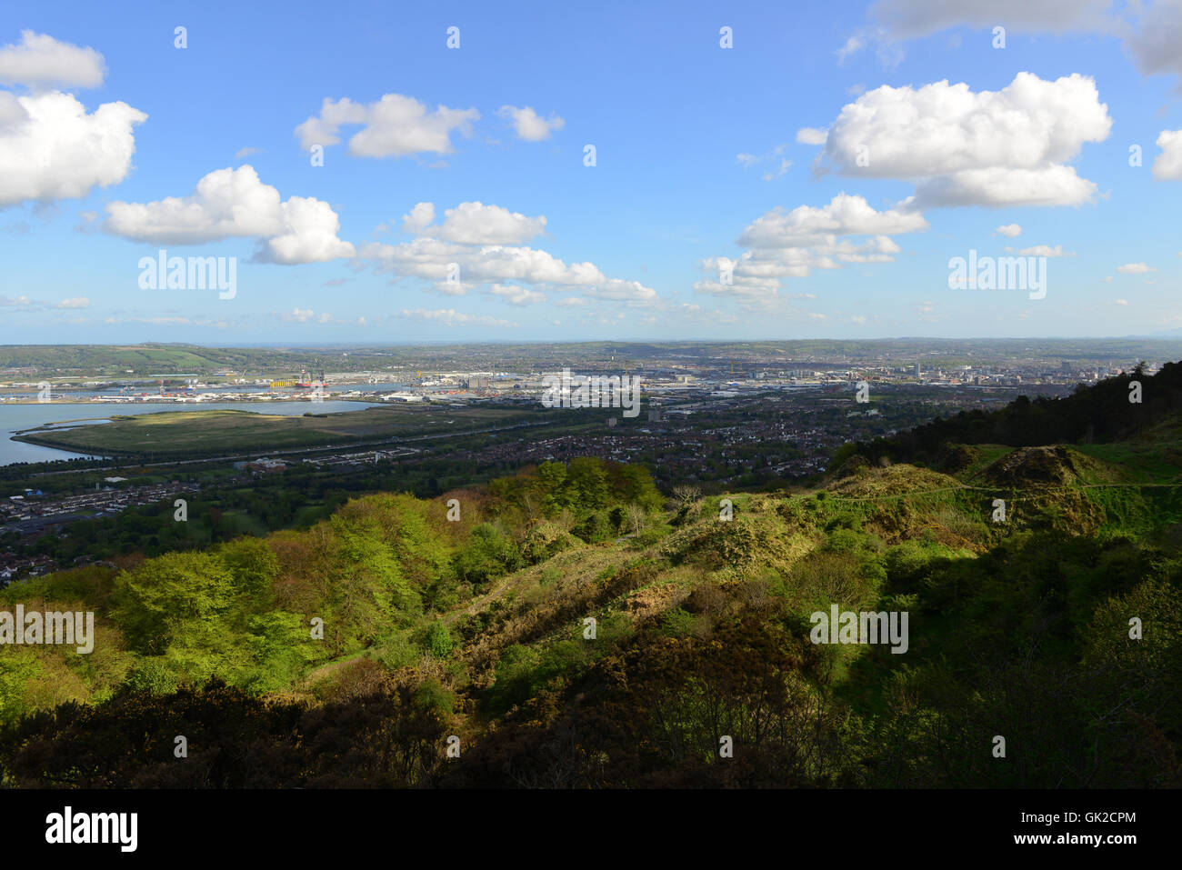 Panoramic View of Belfast from the Top of Cave Hill, nestled in Lagan ...