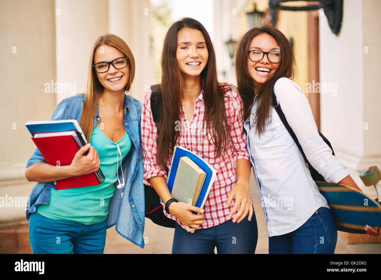 Happy college students Stock Photo - Alamy