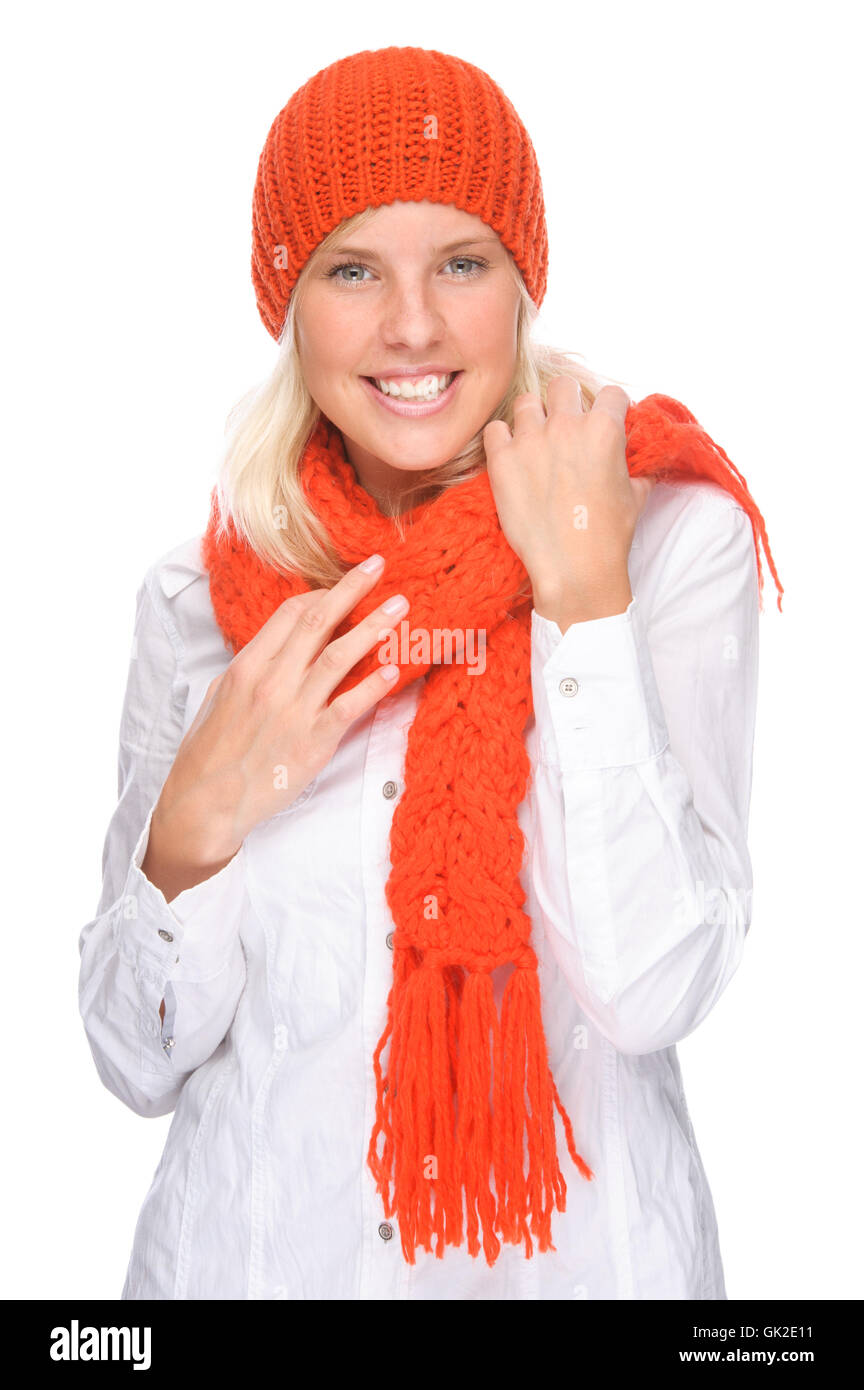 woman cap scarf Stock Photo - Alamy