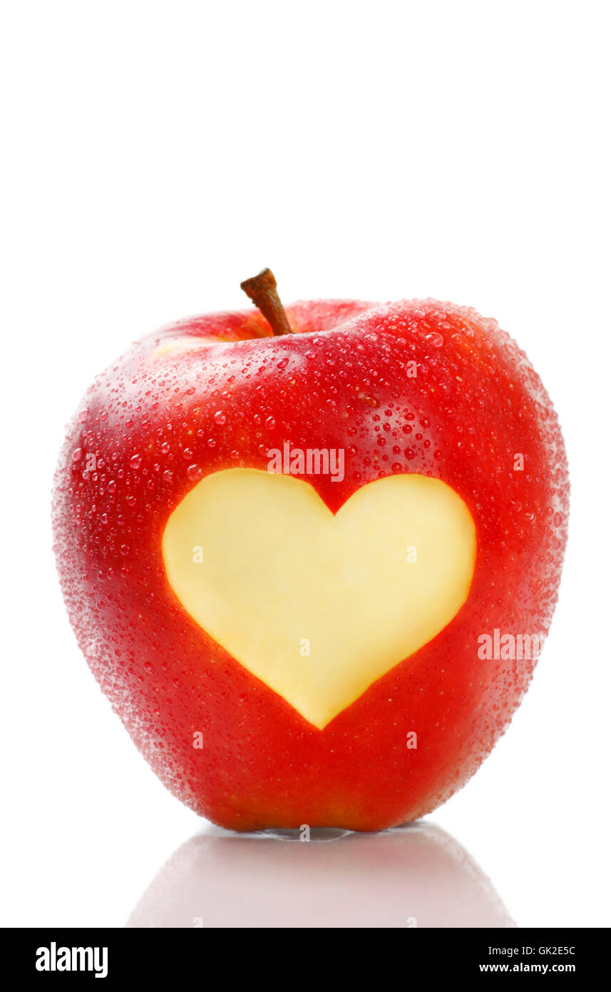 apple with heart Stock Photo - Alamy