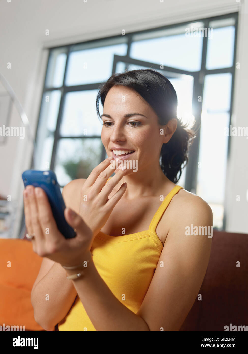 Woman excitement put sitting hi-res stock photography and images - Alamy