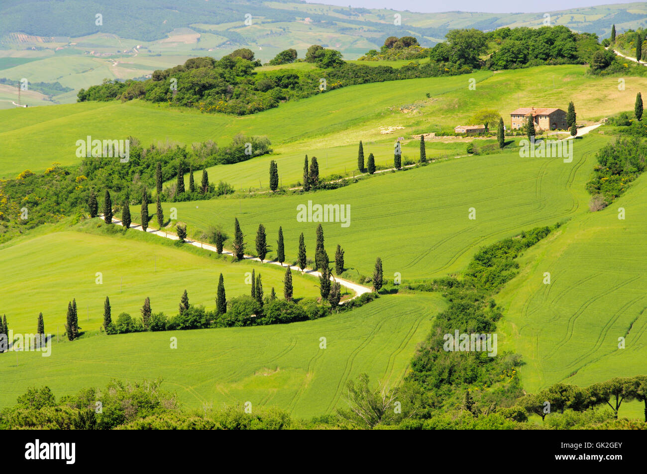 tuscany bend serpentine Stock Photo - Alamy