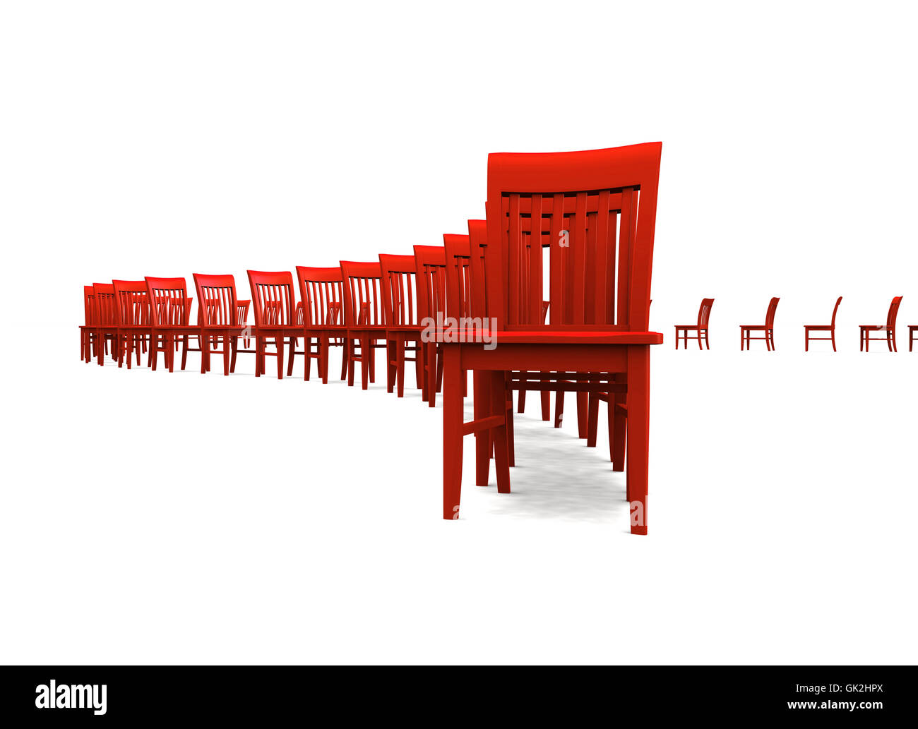 wood row chairs Stock Photo - Alamy
