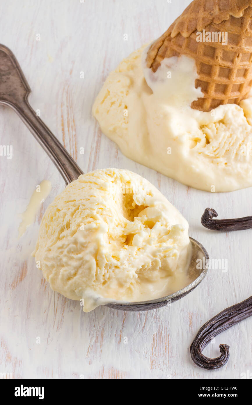 Vanilla Ice Cream (Russian Plombir Stock Photo - Alamy