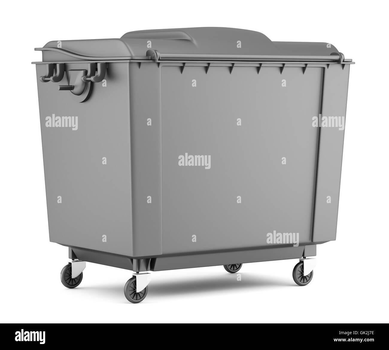 gray garbage container isolated on white background Stock Photo - Alamy