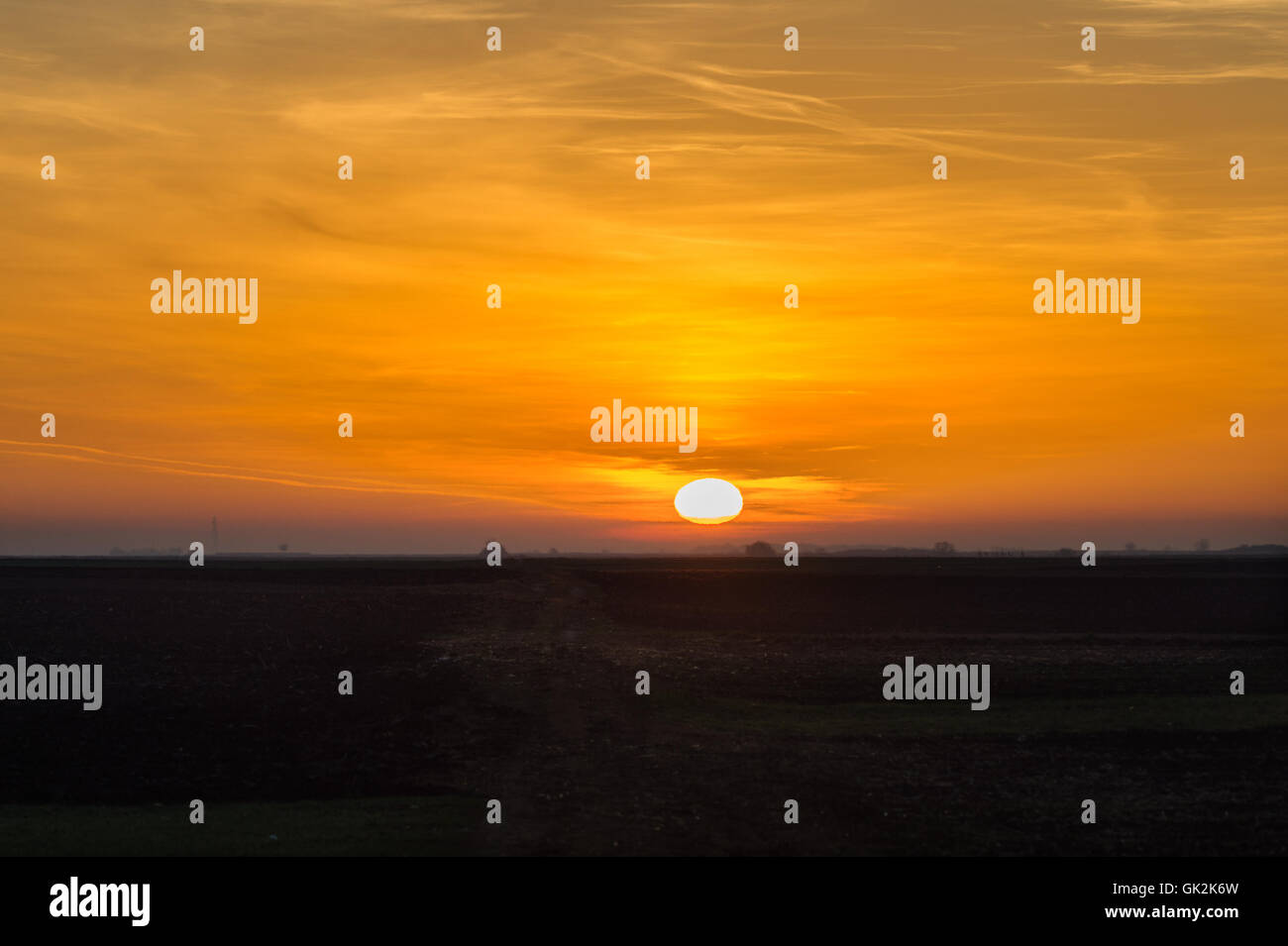 Misty morning sunrise over field hi-res stock photography and images ...