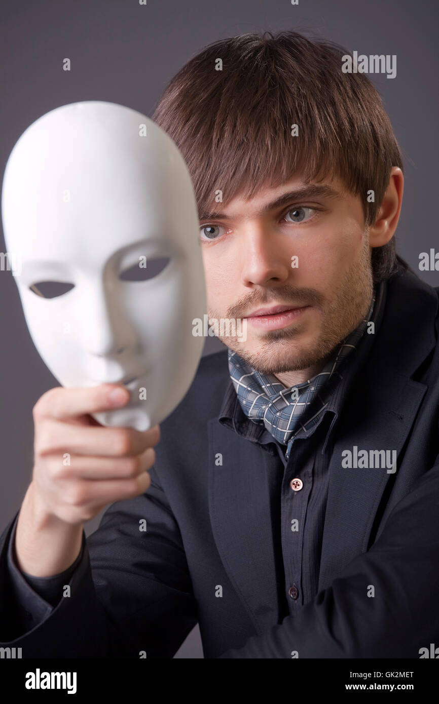 sad depression mask Stock Photo - Alamy