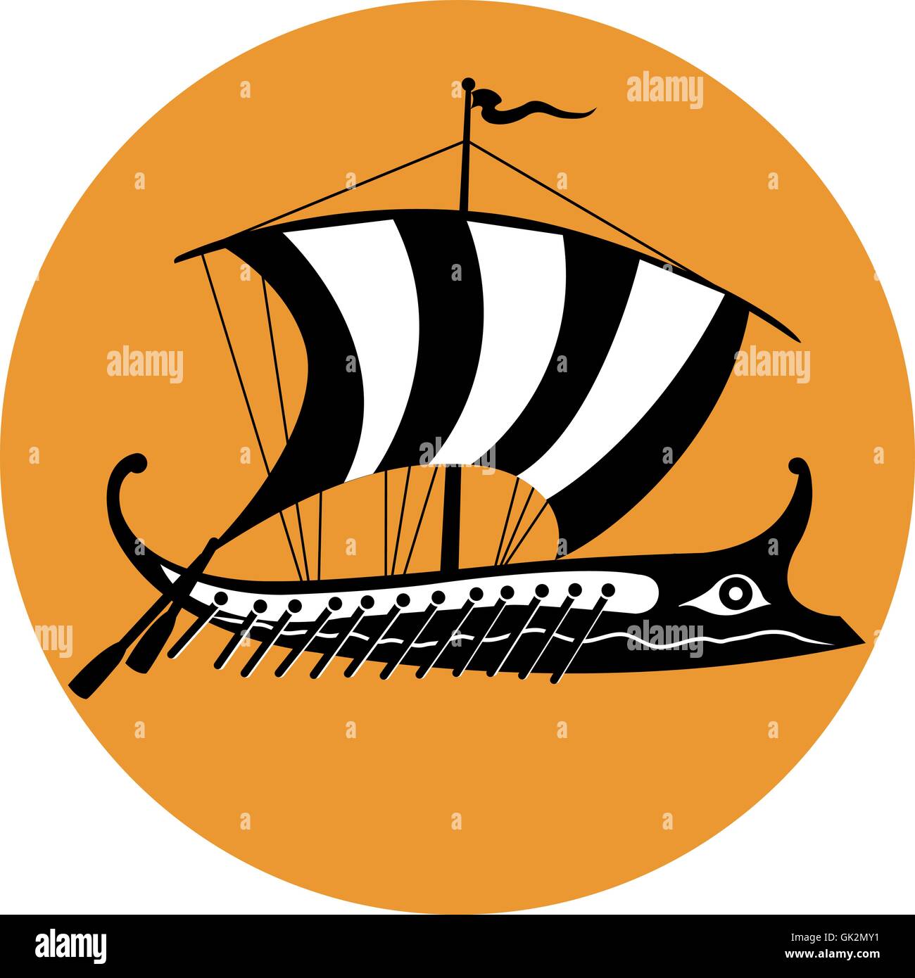 Ancient greek trireme illustration hi-res stock photography and images ...