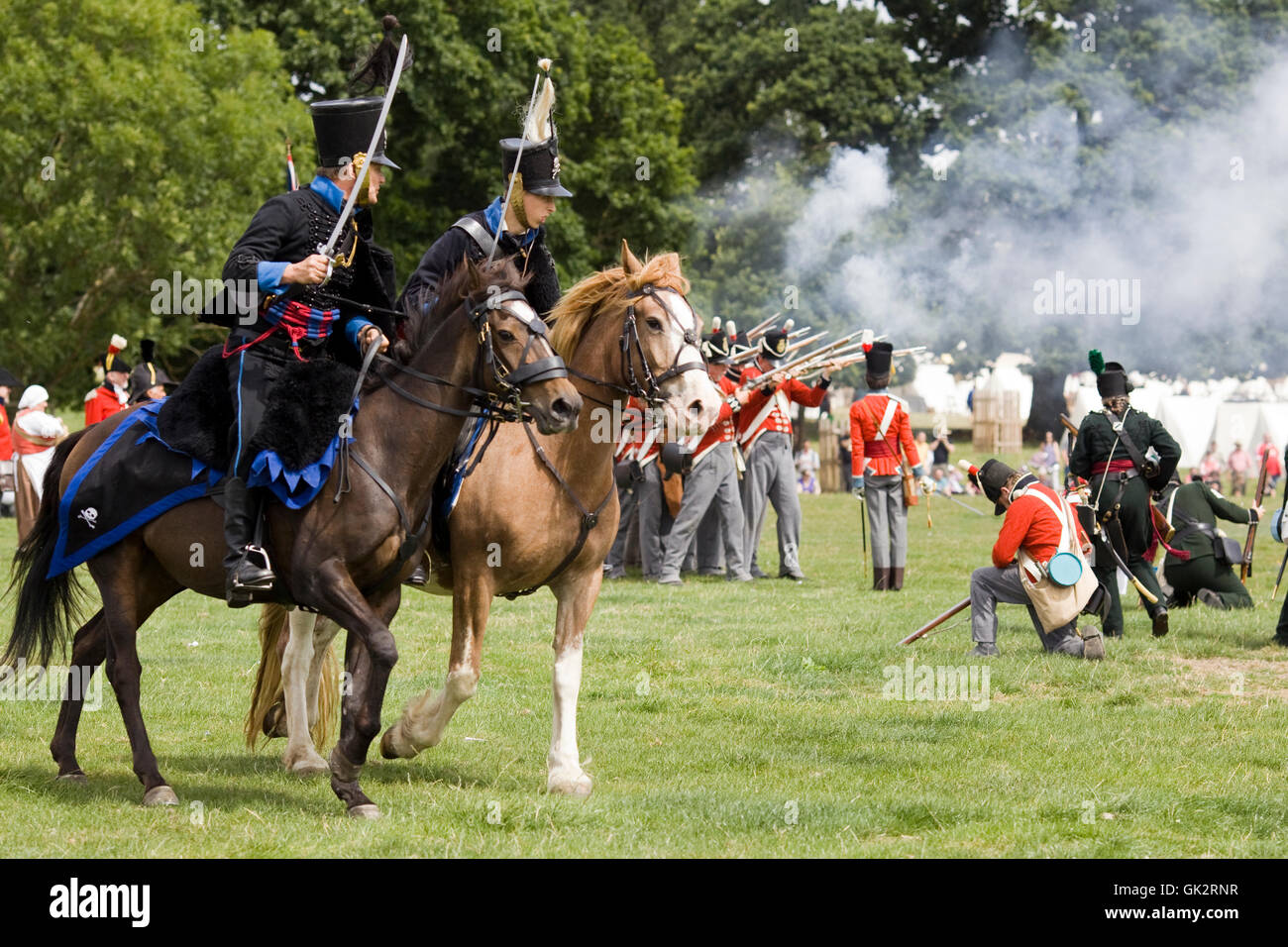 Napoleon's Cavalry at the reenactment for the Battle of Waterloo Stock ...