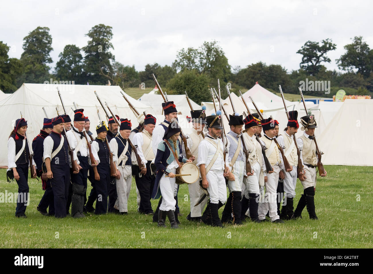 French Line infantry regiment at a reenactment in England Stock Photo ...