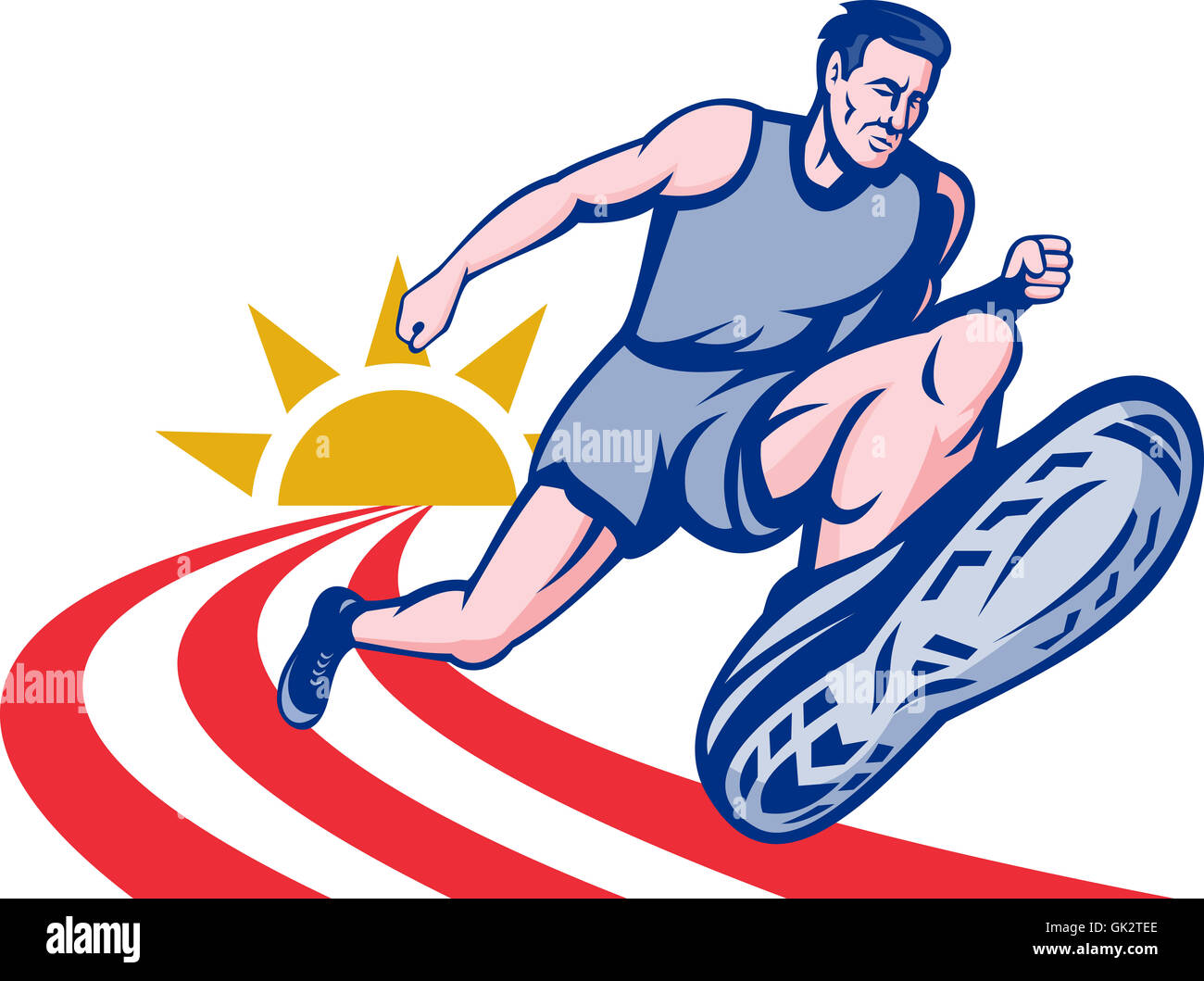 illustration jogging retro Stock Photo - Alamy