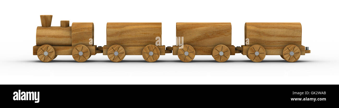Vintage wooden train railway Cut Out Stock Images & Pictures - Alamy