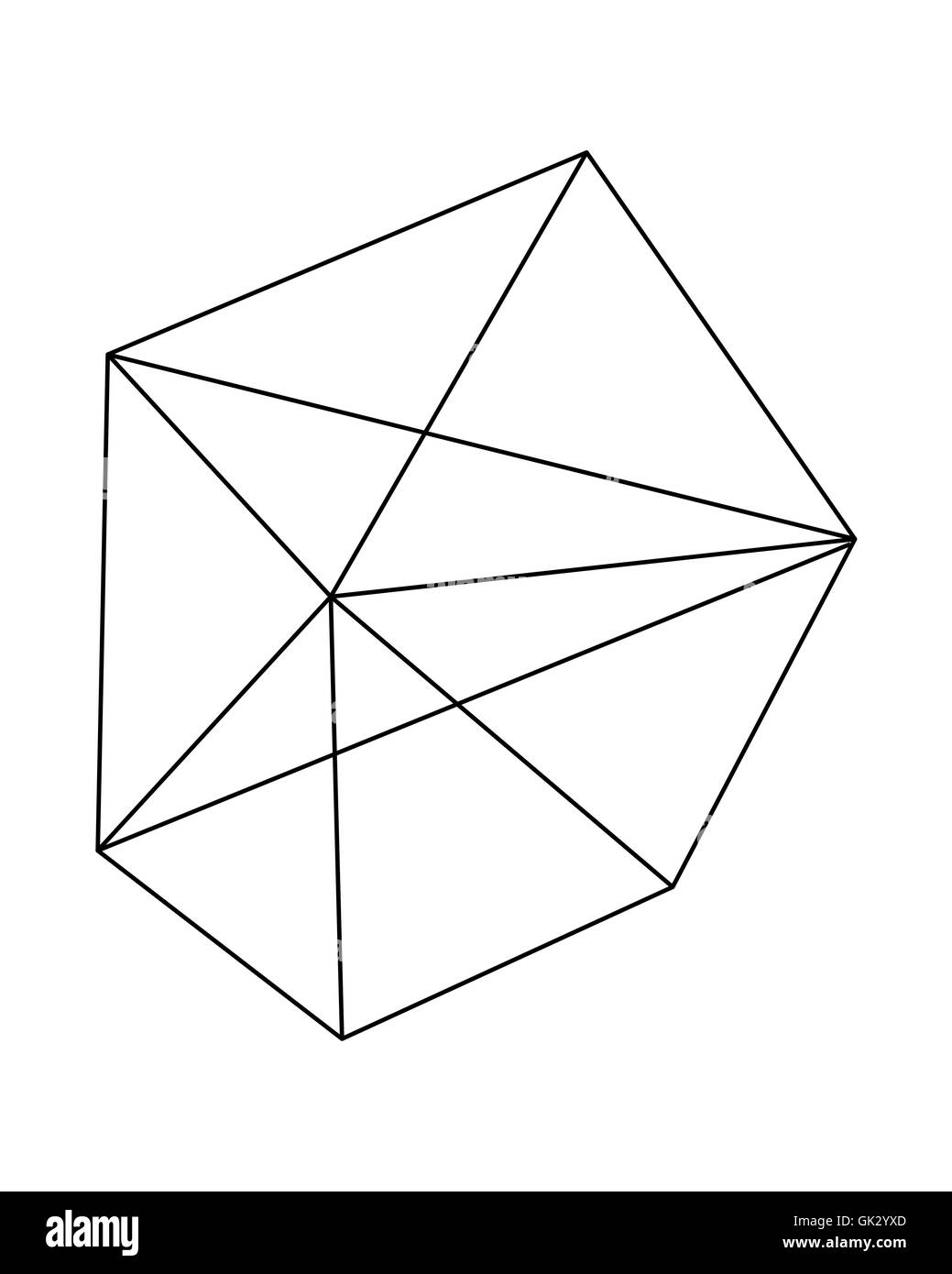 Vector illustration or drawing of a polygonal geometric abstract form ...