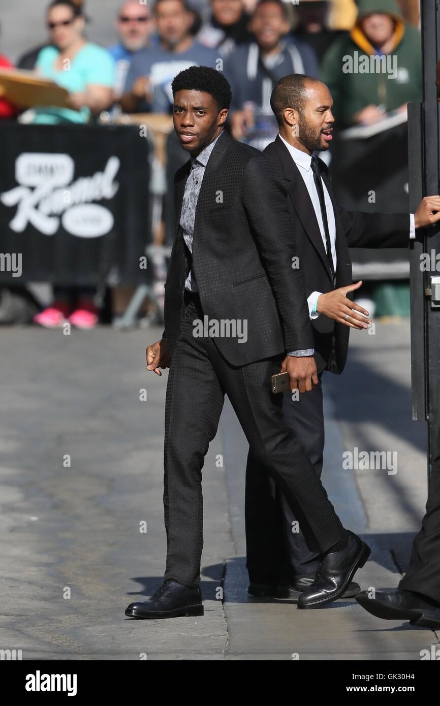 Chadwick Boseman seen arriving to the ABC studios with his family ...