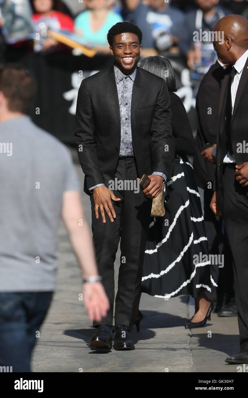 Chadwick Boseman seen arriving to the ABC studios with his family ...