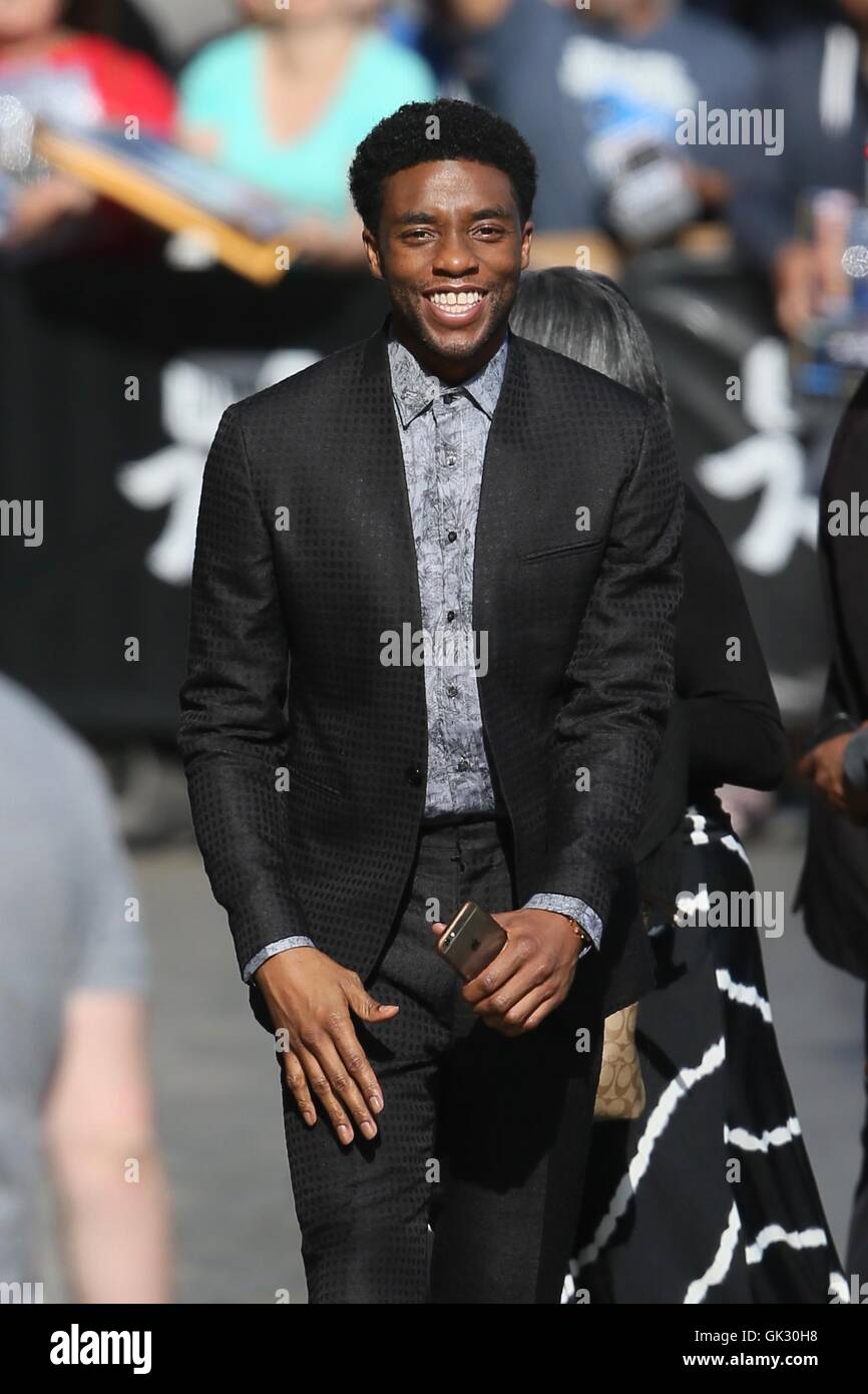 Chadwick Boseman seen arriving to the ABC studios with his family ...