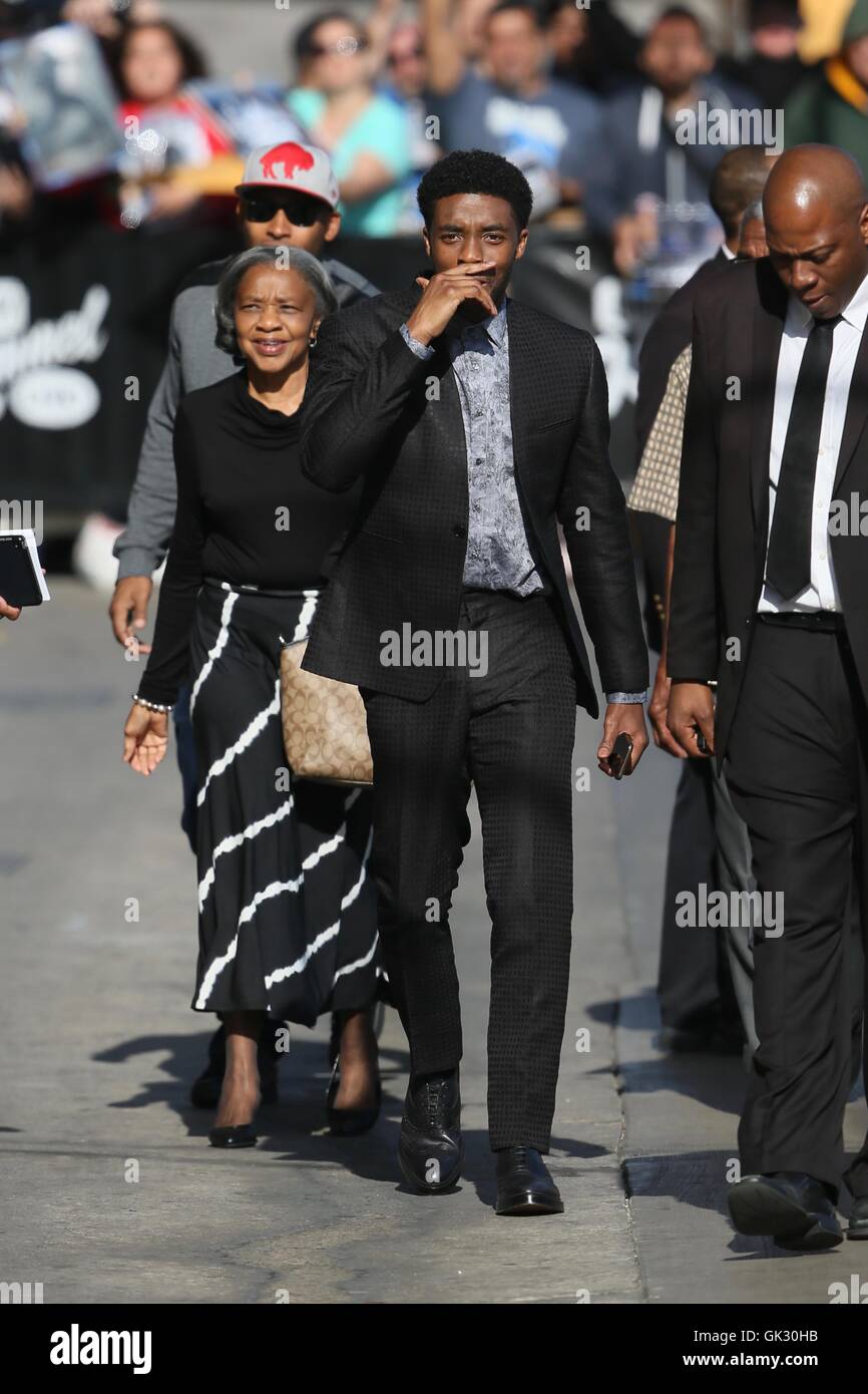 Chadwick Boseman seen arriving to the ABC studios with his family ...