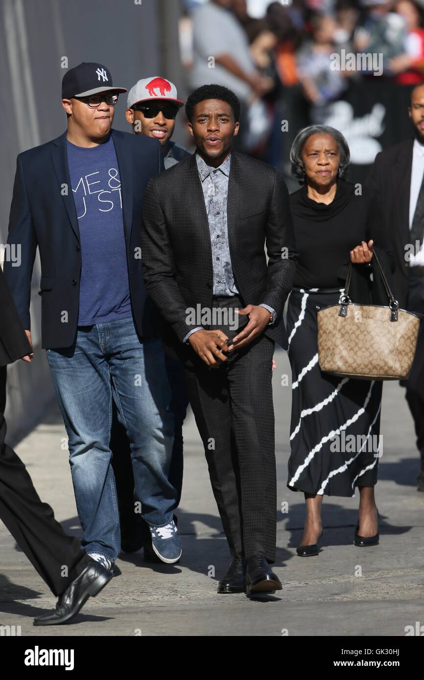 Chadwick Boseman seen arriving to the ABC studios with his family ...