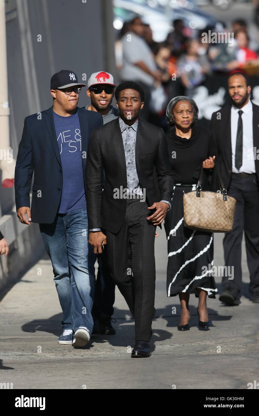 Chadwick Boseman seen arriving to the ABC studios with his family ...
