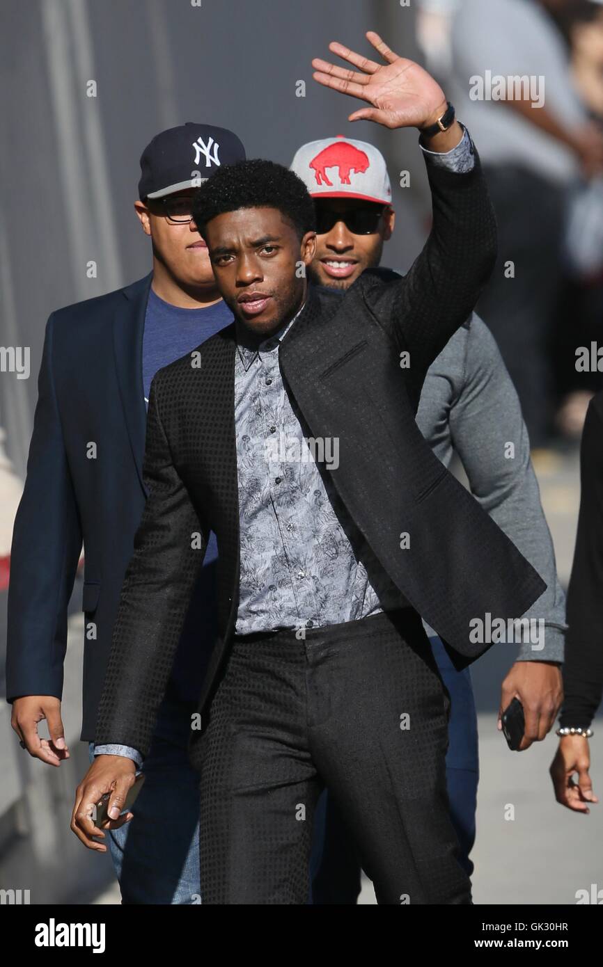Chadwick Boseman seen arriving to the ABC studios with his family ...