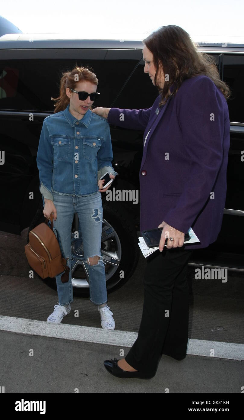 Emma Roberts at Los Angeles International Airport (LAX) Featuring: Emma ...