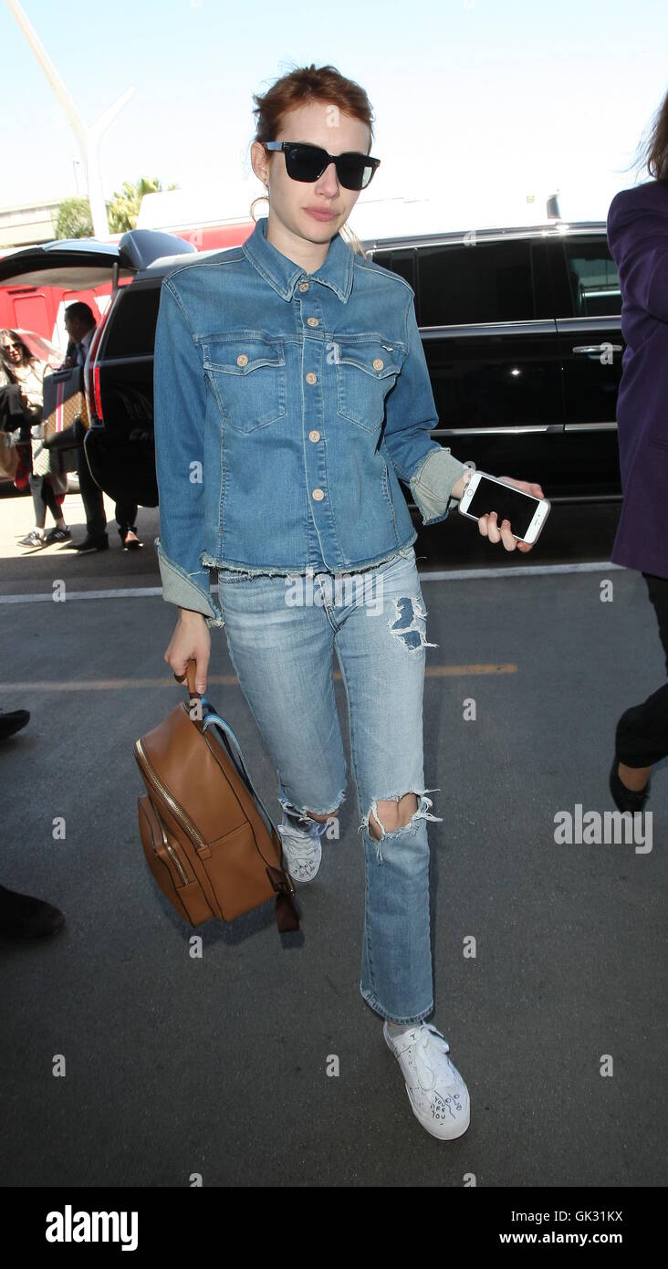 Emma Roberts at Los Angeles International Airport (LAX) Featuring: Emma ...