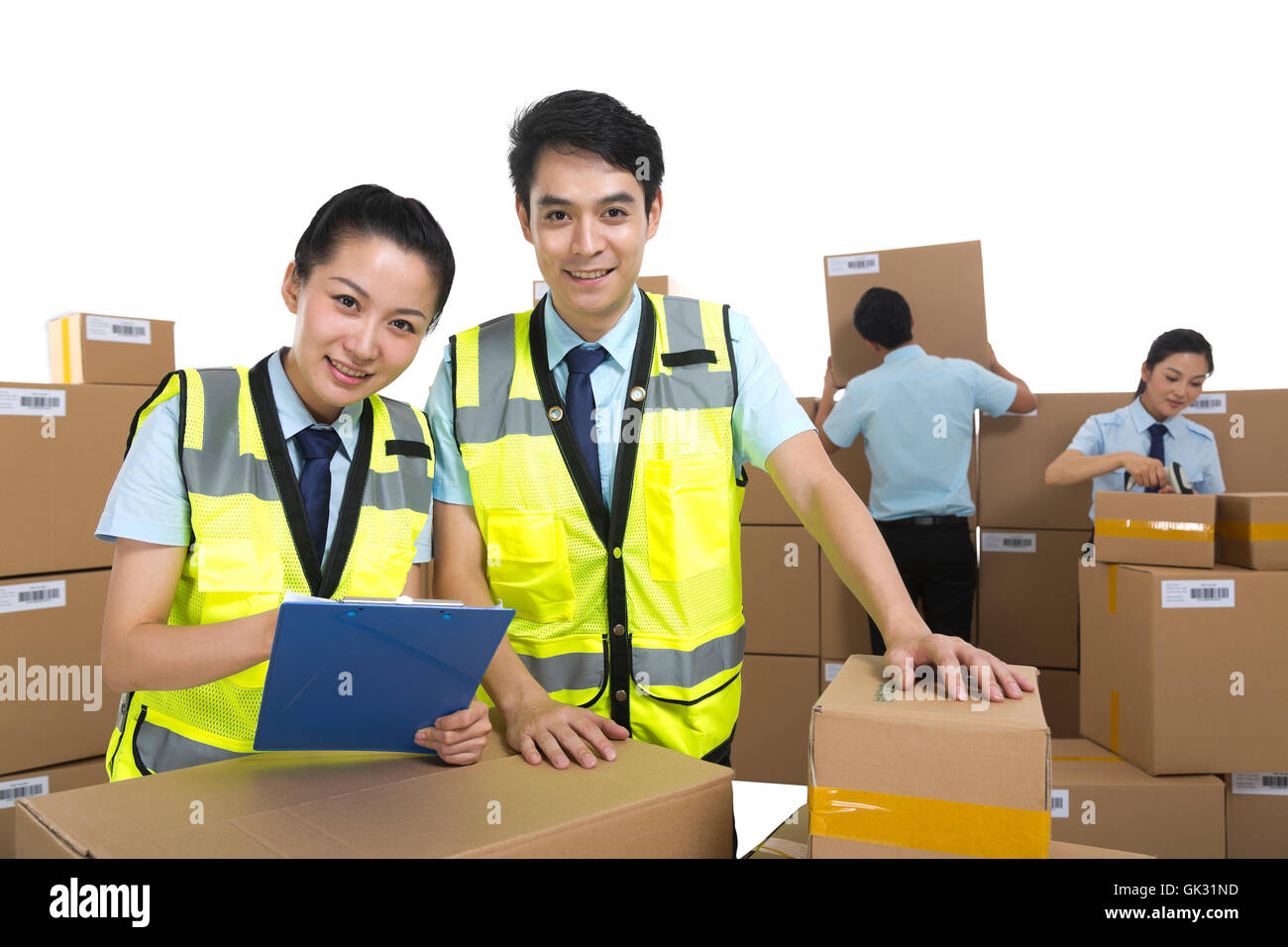 Logistics warehouse staff inspect the goods Stock Photo - Alamy